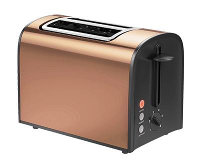 China Stainless Steel 2 Slice Electric Toaster with Bread Centering 6 Time Setting for sale