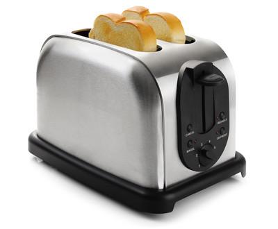 China Customized 2 Slice Pop Up Brushed Steel Toaster Reheat Function for sale