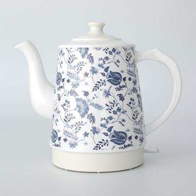 China 1.6L 1500W Auto Shut Off Electric Ceramic Kettle Gooseneck Spout White for sale