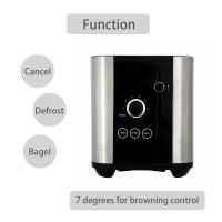 China Electric 120V 1000W 2 Slice Stainless Steel Toaster Wide Slot with 6 Browning Settings for sale
