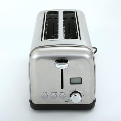 China 4 Slice Stainless Steel Bread Toaster 1400W with Digital Display and Custom Logo for sale