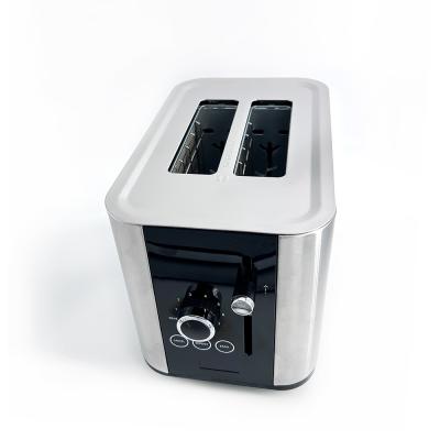 China Stainless Steel 2 Slice Household Toaster 1000W with 6 Browning Settings and Auto Pop Up for sale
