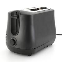 China Black Stainless Steel 2 Slice Toaster 900W with 6 Shade Control Pop Up Reheat Defrost for sale