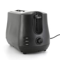 China Black Stainless Steel 2 Slice Toaster 900W with 6 Shade Control Pop Up Reheat Defrost for sale
