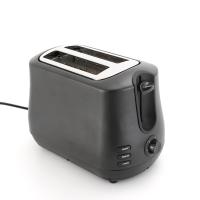 China Black Stainless Steel 2 Slice Toaster 900W with 6 Shade Control Pop Up Reheat Defrost for sale