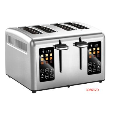 China 4 Slice Stainless Steel Smart Touch Screen Toaster 1750W 220V Digital Timer for sale