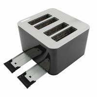 China 120V 900W 4 Slice Stainless Steel Sandwich Toaster with Automatic Pop Up for sale
