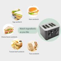 China 120V 900W 4 Slice Stainless Steel Sandwich Toaster with Automatic Pop Up for sale