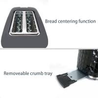 China 2 Slice Stainless Steel Toaster with Defrost Function 900W 120V Kitchen Appliance for sale