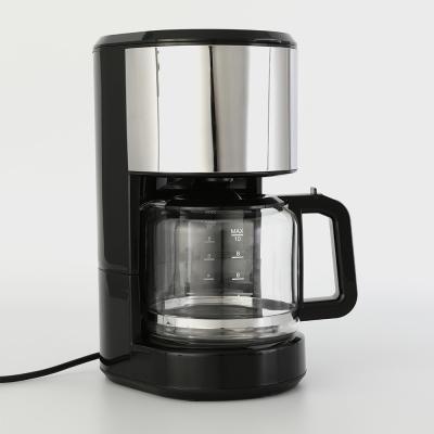 China 10-Cup Drip Coffee Maker Plastic Body with Stainless Steel Decoration 1000W for sale