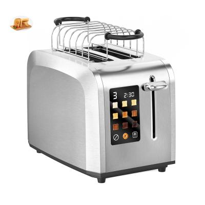 China Stainless Steel 2 Slice Toaster 900W 120V Touch Screen Dual Slot Bread Toaster for sale