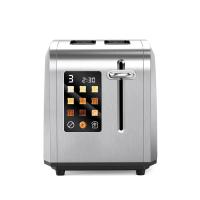 China Stainless Steel 2 Slice Toaster 900W with Touchscreen Cord Storage Defrost Reheat for sale