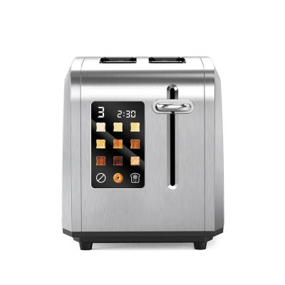 China Stainless Steel 2 Slice Toaster 900W with Touchscreen Cord Storage Defrost Reheat for sale
