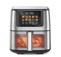 China 8QT Stainless Steel Air Fryer 1800W Touch Control 200°C 10 Preset Menus for sale
