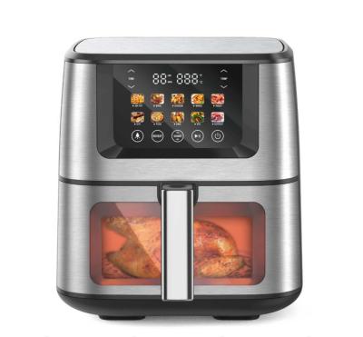 China 8QT Stainless Steel Air Fryer 1800W Touch Control 200°C 10 Preset Menus for sale