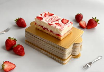 China 120 X 40 X 20mm Rectangle Cake Slice Board Water Resistant Gold for sale