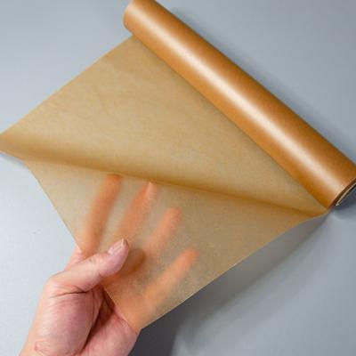 China Anti Stick Heat Resistant 30cmx6m Silicone Parchment Paper Roll Double Side Coating for sale