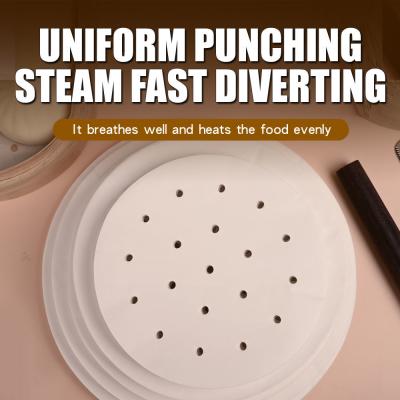 China 5 Inch Bamboo Steamer Parchment Paper Double Side Coating 40gsm White for sale