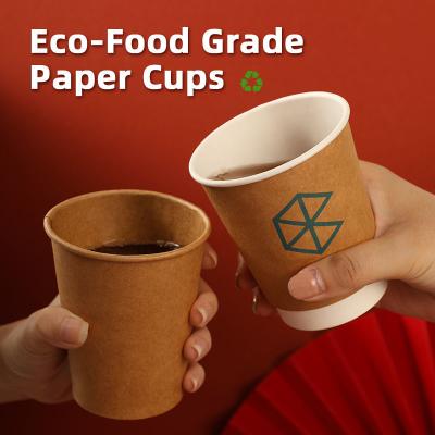 China 8oz Cold Disposable Hot Liquid Cups White Disposable Hot Paper Coffee Cups for sale