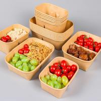 China 135 X 70 X 35mm Kraft Paper Box Film Coated Paper Salad Box Food Safe for sale
