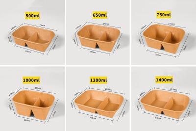 China 110 X 85 X 35mm Kraft Paper Box Film Coated Salad Display for sale