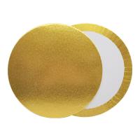China Gold 380mm Round Cake Display Board Gold Aluminium Coated Oil Resistant for sale