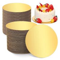 China 232mm Round Cake Display Board Gold Aluminium Coated Gold Color for sale