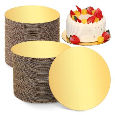 China 232mm Round Cake Display Board Gold Aluminium Coated Gold Color for sale