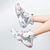 China YXDCHW Grey White Knitted Mesh Casual Comfort Shoes With MD Sole for sale