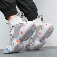 China YXDCHW Grey White Knitted Mesh Casual Comfort Shoes With MD Sole for sale