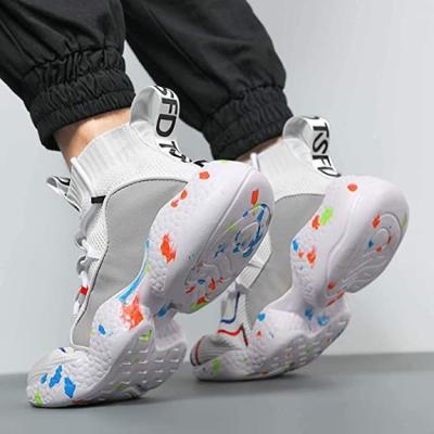 China YXDCHW Grey White Knitted Mesh Casual Comfort Shoes With MD Sole for sale