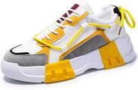 China Maugely Canvas Leather Trendy Lace Up Casual Running Sneakers EU35-45 for sale