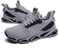China Mesh Upper Canvas Leather Grey Brand Sneaker Shoes Jogging Shoes VA077 for sale