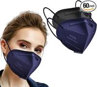 China Black Navy 5 Layer KN95 Face Mask With Adjustable Nose Clip for sale
