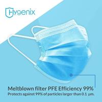 China Pleat Hygenix 3ply Disposable Face Masks PFE 99% Filter for sale