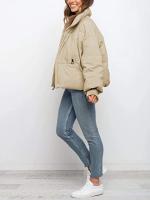 China ZROZYL Tand Collar Zipper Pocket Womens Down Jacket XS S M L for sale