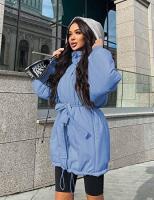 China 100% Polyester Belted Ladies Long Puffer Coat Jackets Zipper Closure for sale