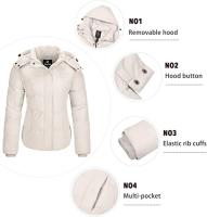 China 85% Duck Down 15% Poliester Womens Long Puffer Coat With Removable Hood for sale