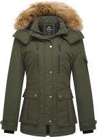 China 100% Oxford Synthetic Material Womens Long Puffer Coat Parka With Detachable Hood for sale