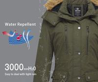 China 100% Oxford Synthetic Material Womens Long Puffer Coat Parka With Detachable Hood for sale