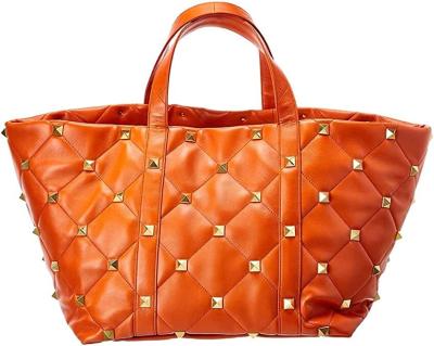 China Valentino Maxi Roman Stud Leather Shoulder Luxury Brand Handbags Leather Lining for sale