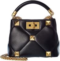China Twist Lock Valentino Roman Stud Luxury Brand Handbags Leather Lining for sale
