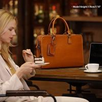 China Kattee Genuine Leather Briefcase Large Capacity Laptop Bag 2.67 Pounds for sale