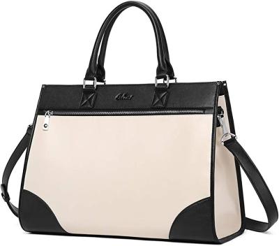 China Beige Black Cluci Briefcase Large Capacity Shoulder Bag 15.6