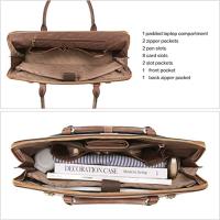 China Laptop Slim Cluci Leather Briefcase Oil Wax Leather Bag 15.6 Inch for sale