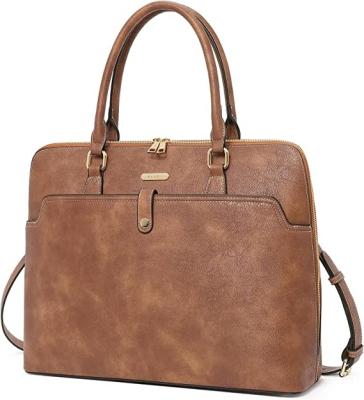 China Laptop Slim Cluci Leather Briefcase Oil Wax Leather Bag 15.6 Inch for sale