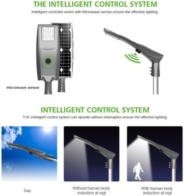 China Intellegence Solar Energy All In One LED Street Light 10w 20w 30w 40w 50w For Landscape for sale