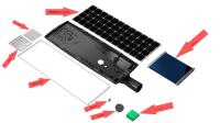 China 7500lm 10-80w Ip66 170lm/W Monocrystal Silicon Panel Light for sale