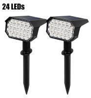 China Solar Power Landscape Spotlights for Walkway 24 Leds Ip65 Waterproof Garden Lighting for sale