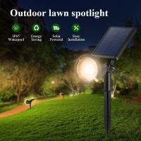 China Waterproof Led Lawn Spike Solar Spot Light For Garden Wireless Outdoor Yard Landscape for sale